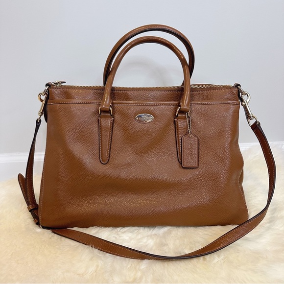 Coach | Bags | Coach Morgan Satchel Brown Pebbled Leather | Poshmark